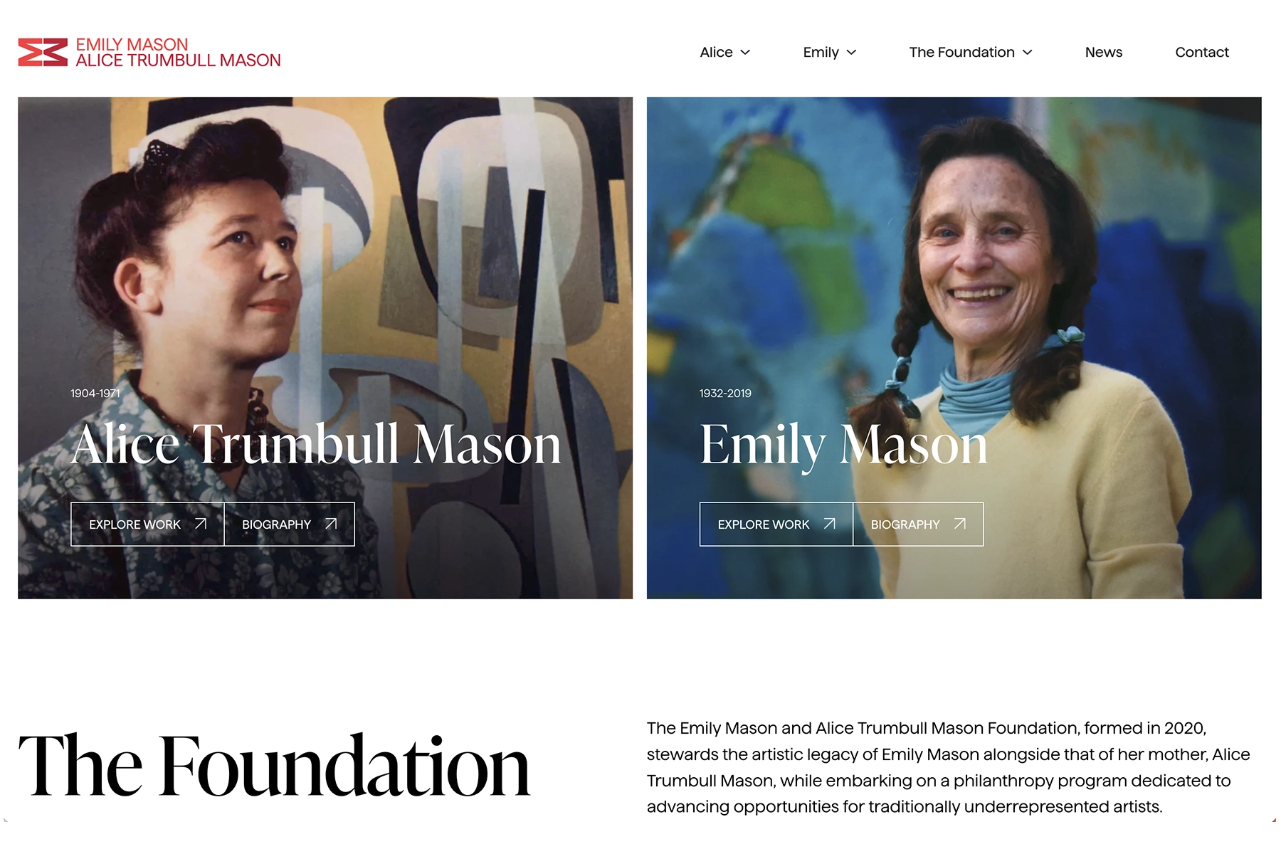 News & Events | Emily Mason & Alice Trumbull Mason Foundation